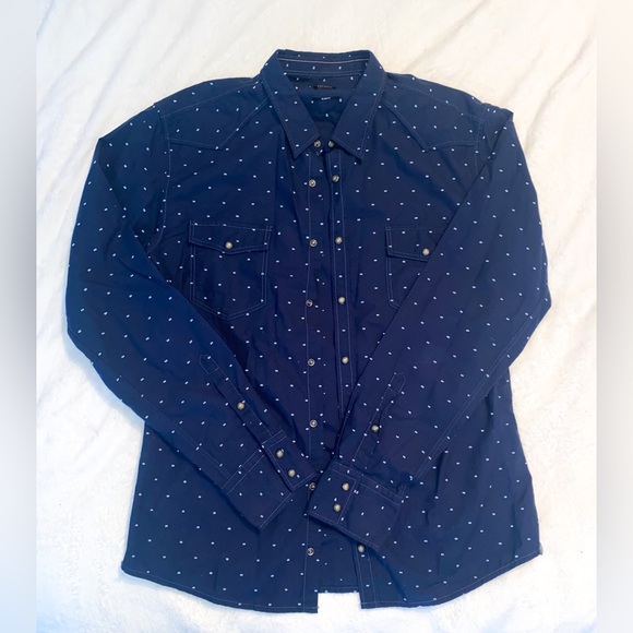 Hugo Boss | Shirts | Hugo Boss Mens Designer Slim Fit Navy White Button ...